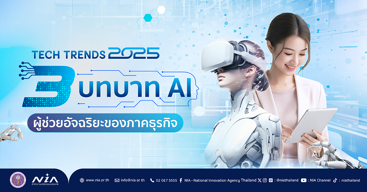Tech Trends 2025 สำรวจ 3 บทบาท AI ผู้ช่วยอัจฉริยะของภาคธุรกิจ